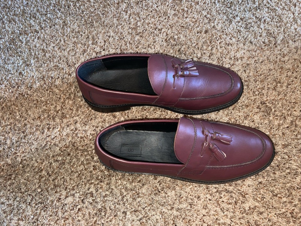 Urban Outfitters Merlot Red Brown Tassel Trim Leather Dress Shoes ...