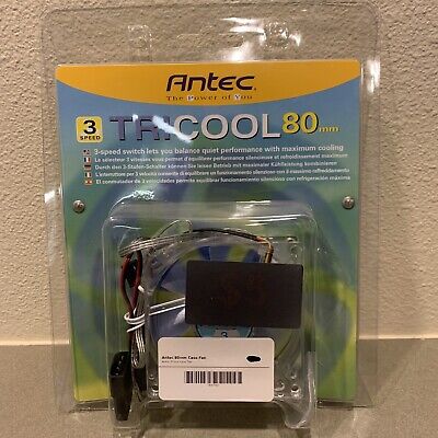 Antec TriCool 80mm Cool Fan 3-Speed Quiet Performance Maximum Cooling ...