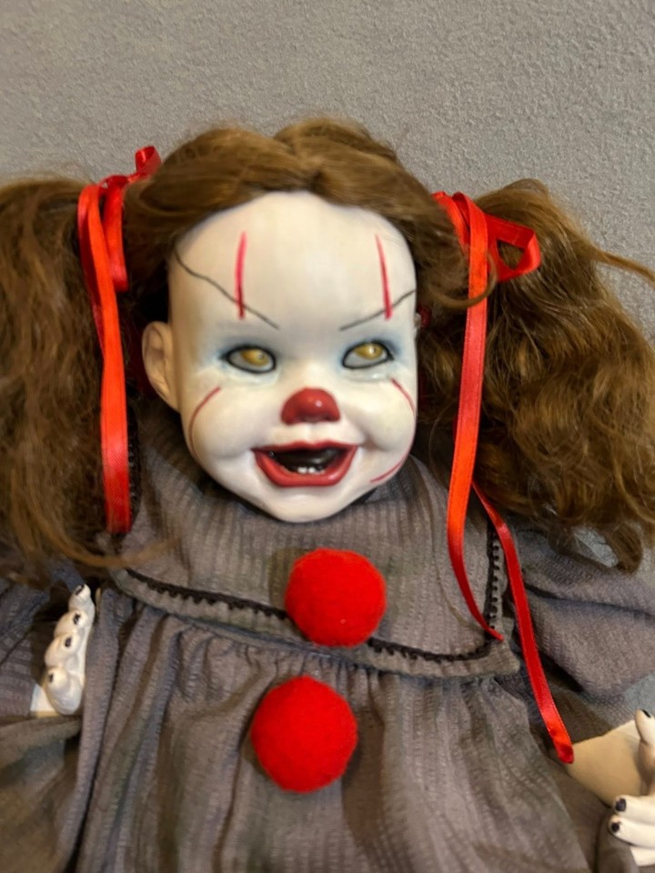 OOAK Custom Spooky Creepy Horror Chubby Clown Halloween 18" Porcelain ...