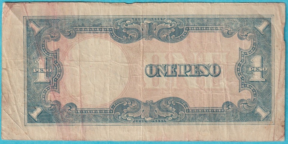 Japanese 1 Peso Note Philippines Occupation 1942 Bill Currency P-106a ...