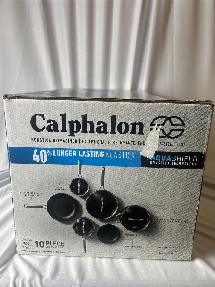 Calphalon Classic Hard Anodized 10 pc. Cookware Set in Black L10D | eBay