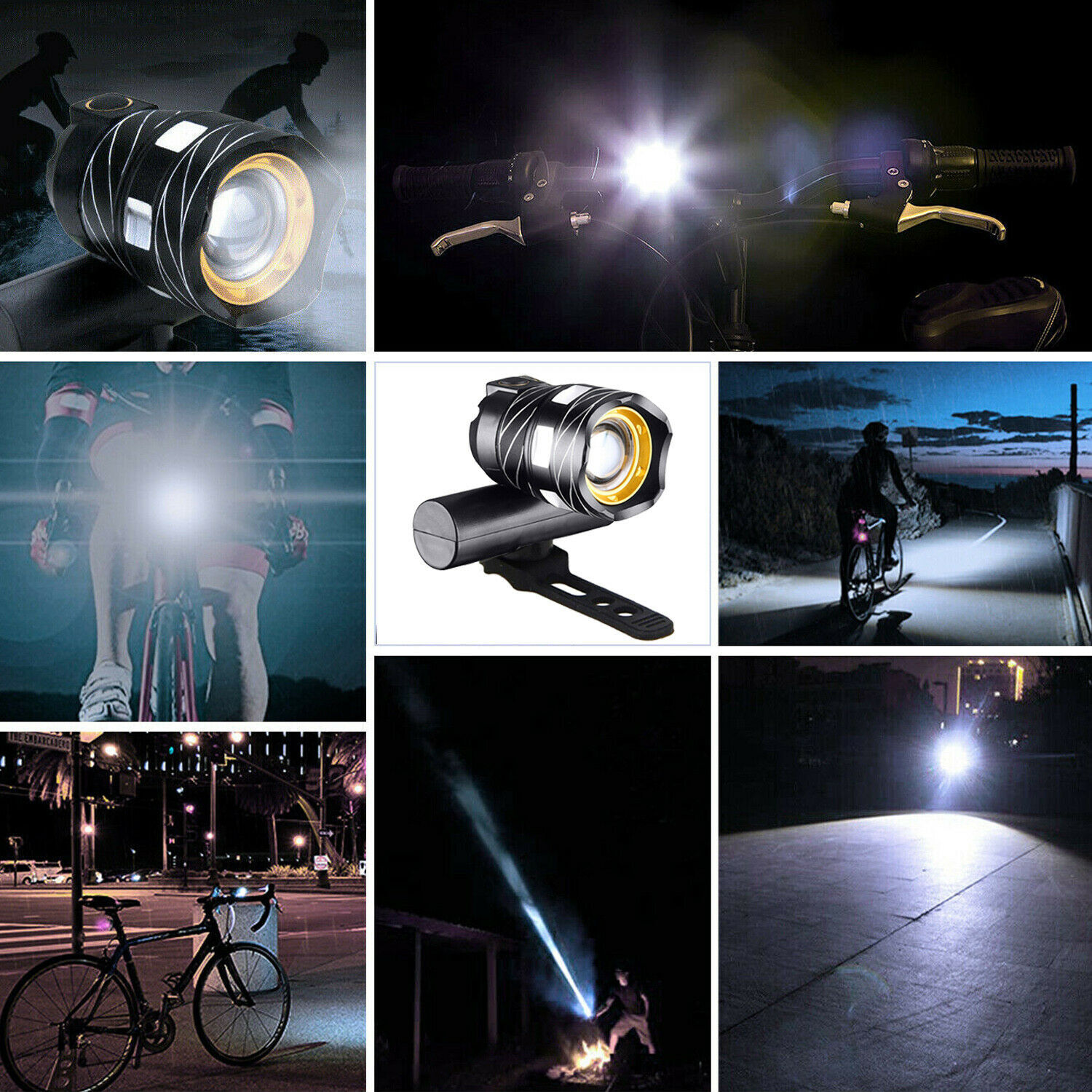 30000LM Rechargeable LED MTB Bicycle Light Racing Bike Front Headlight ...