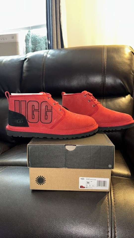 UGG Men's Neumel Graphic Outline Boot Red/Black 1130715 Size 11 New In ...