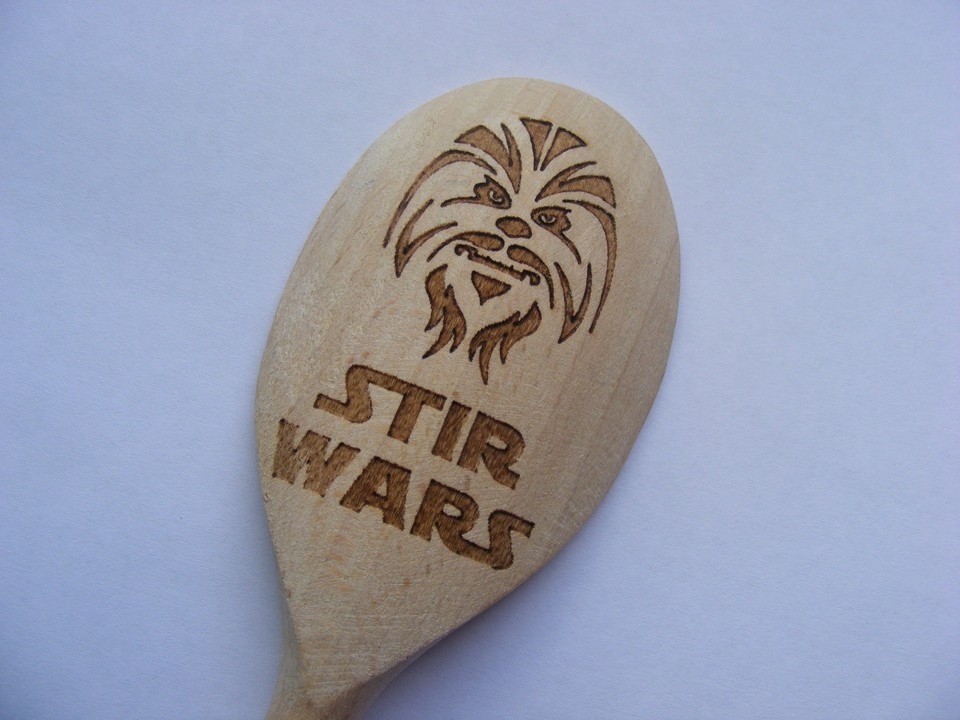 STAR WARS STAR TREK DR WHO CHEWIE DARTH VADER BAKING WOODEN SPOON ...