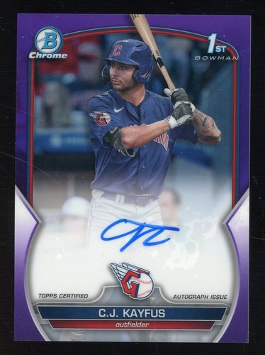 2023 Bowman Chrome CJ Kayfus 1st Purple Refractor Auto /250 Prepped for ...
