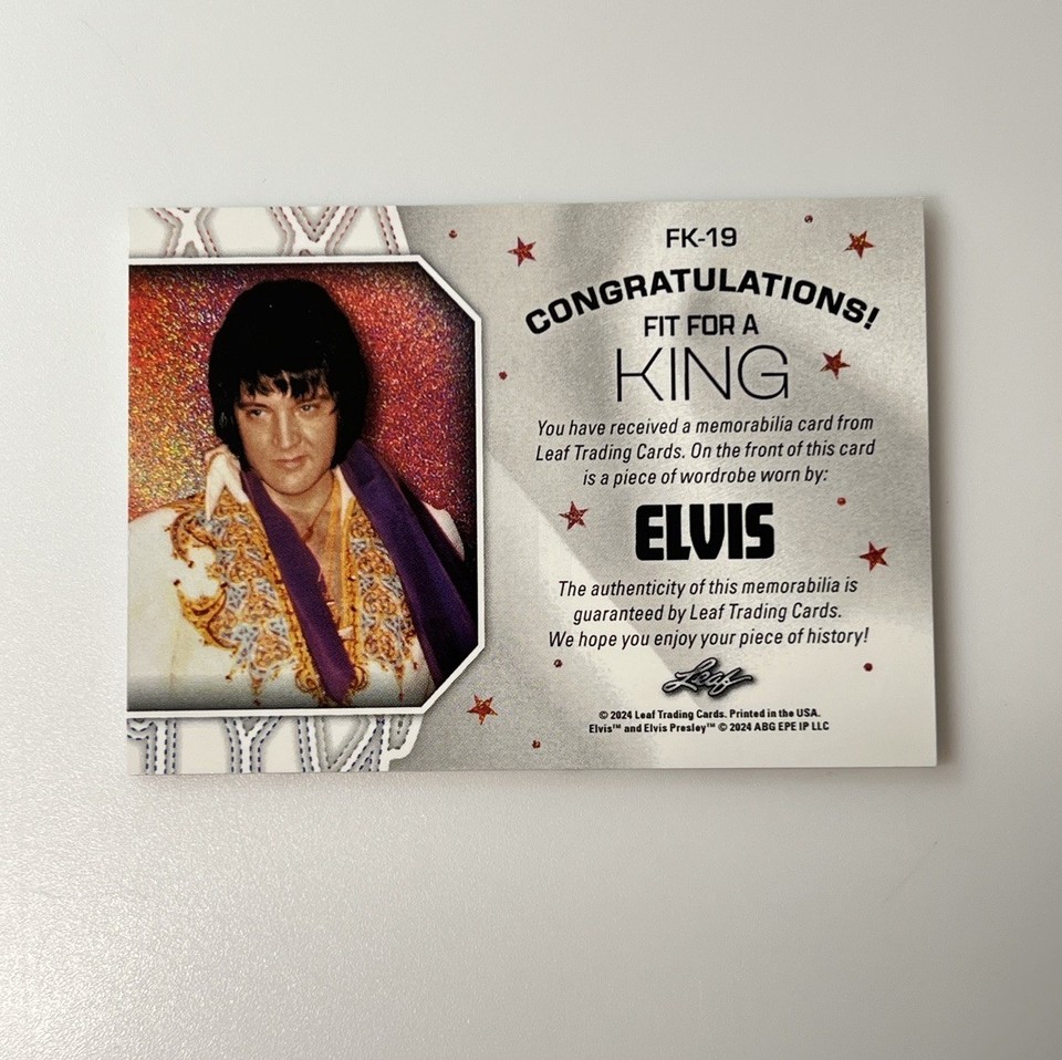 2024 Leaf Elvis Presley Icon Collection Fit For A King Worn Wardrobe ...