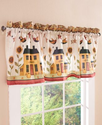Autumn Harvest Fall Pumpkin Window Valance Country Sunflower Berry ...
