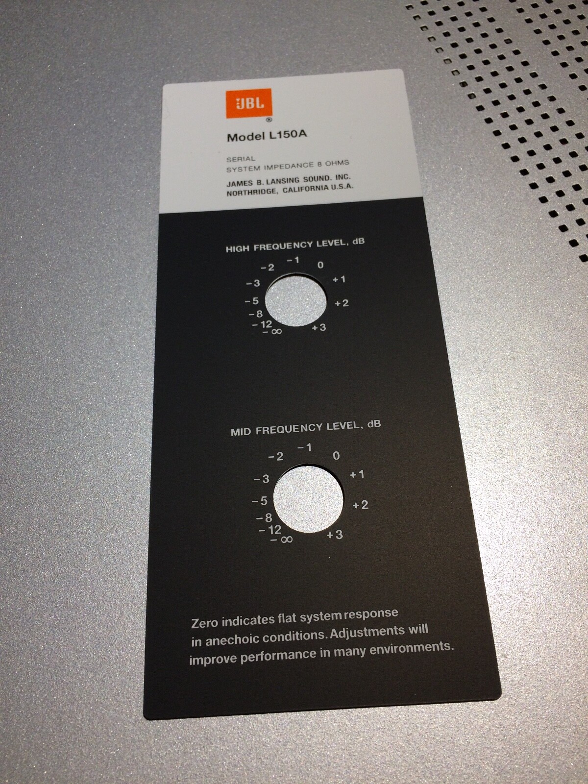 JBL L150A Foilcal labels badge aluminium | eBay