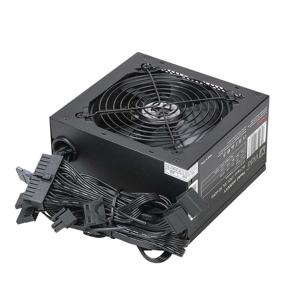 500W PSU ATX PC Power Supply Unit Quiet 120mm Fan PCI-E SATA Vida Black ...