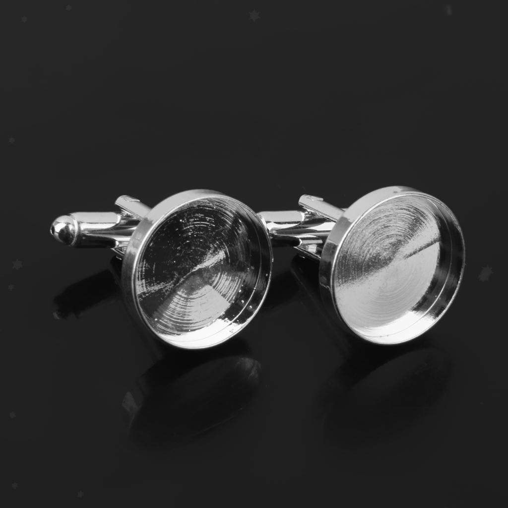 Set of 10pcs Cufflinks Basic round Stamp 16mm Craft - Silver | eBay ...