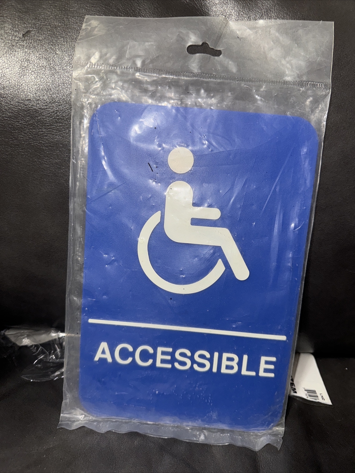 Handicap Accessible Sign w/Mounting Tape, Accessible Print/Message, 6 ...