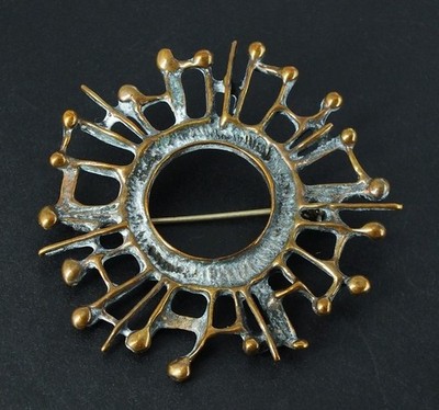 DAVID-ANDERSEN NORWAY Vintage Tangerud Uni BRONZE Amorphous Sun Brooch ...