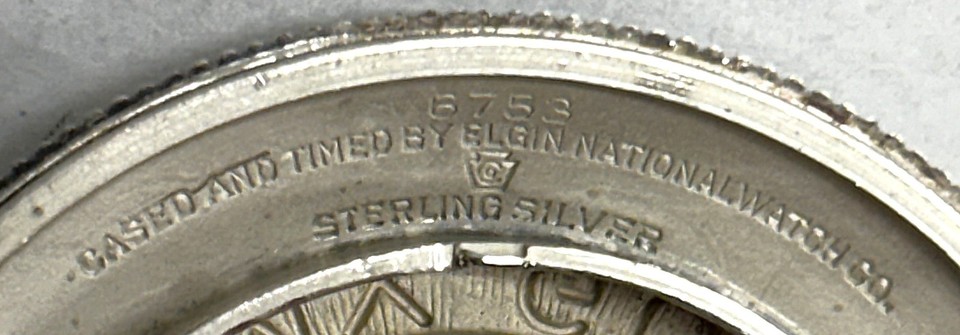 Vintage Sterling Silver Elgin St. Christopher Medal Pocket Watch 1951 ...