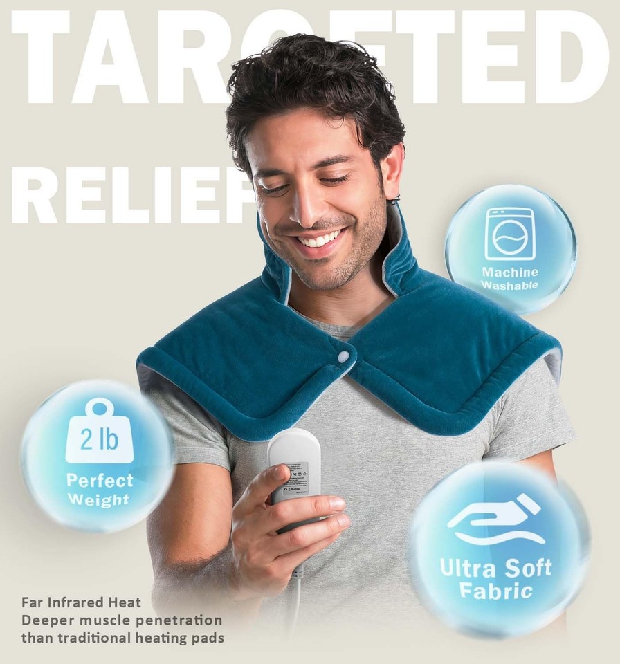 Heating Pad for Neck and Shoulder, 2lb Weighted Neck Heating Pad for ...