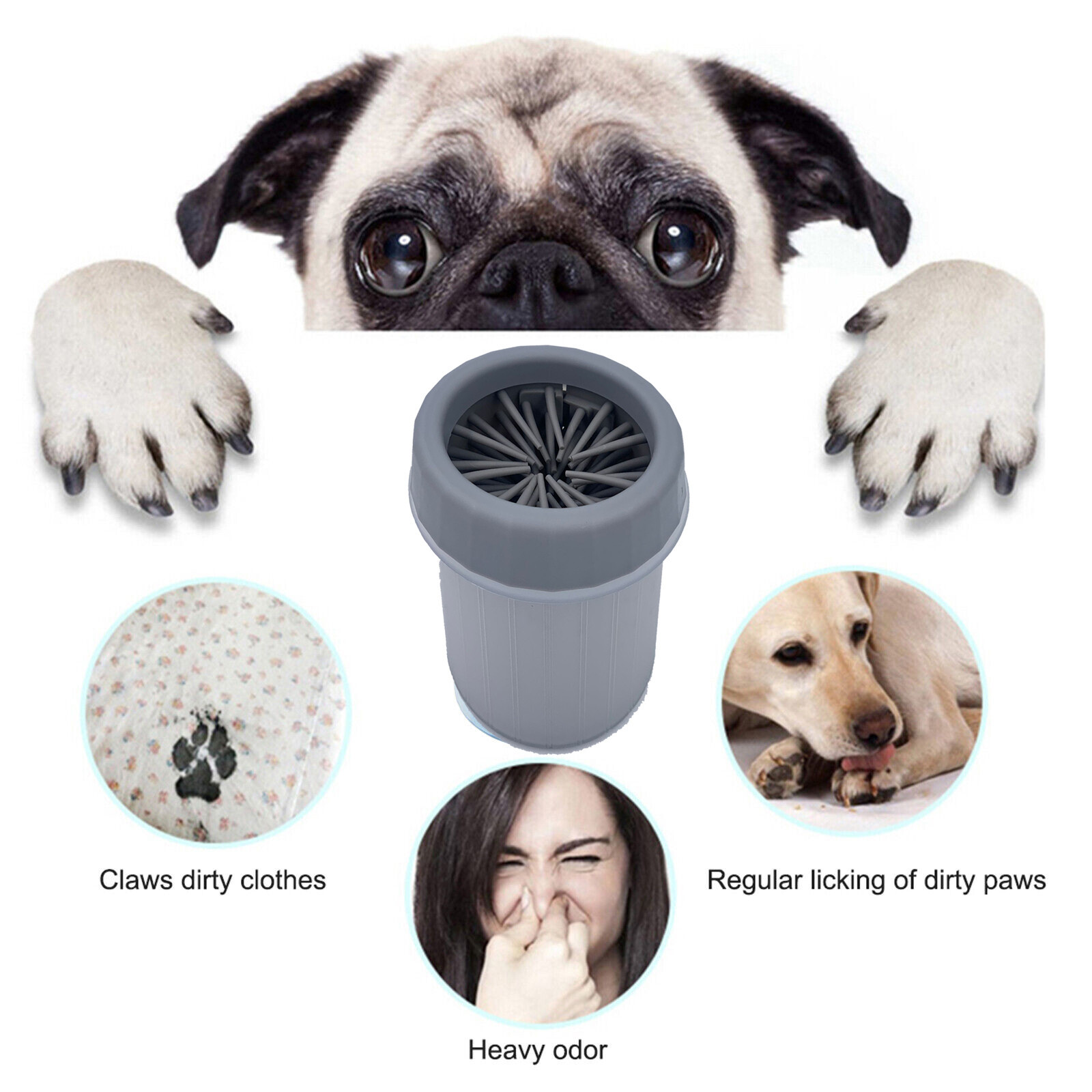 Pet Foot Washer Cup Dog Cat Cleaner Paw Clean Brush Cup Quickly Wash ...