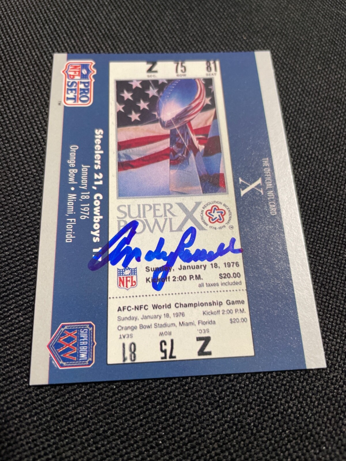 Andy Russell Autographed Signed Football Card 1990 Pro Set X Pittsburgh ...