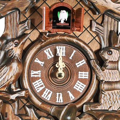 Vintage German Black Forest Wooden Wall Clock Hunter Clock | eBay