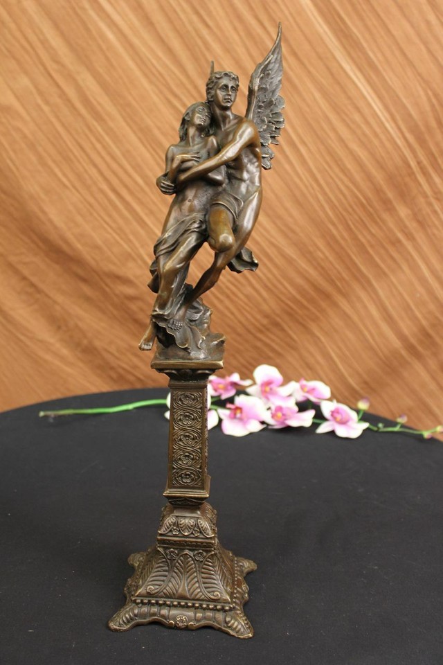 Bronze Statue Cupid Psyche Eros Aphrodite Venus Winged Lovers Romantic ...