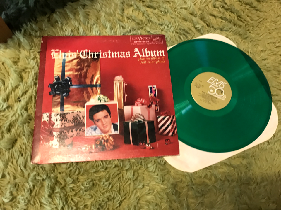 elvis presley '57 1985 green lp w/book elvis' christmas album mono ...