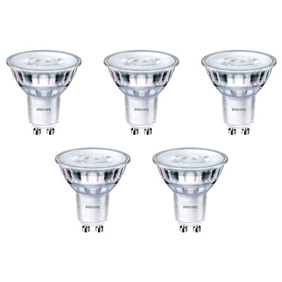 5-Pack of Philips LED 5W = 65W GU10 Glass Reflector, Warm White 3000K ...