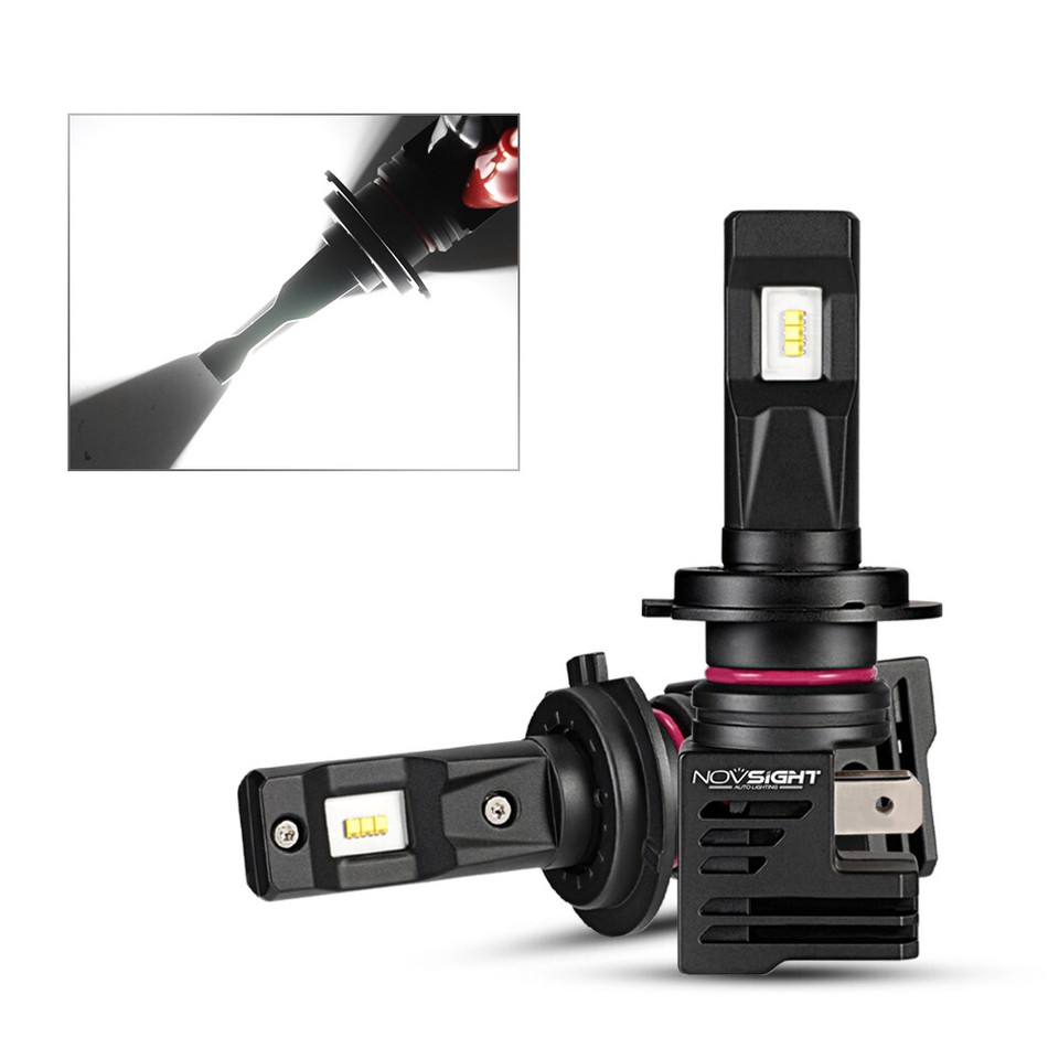 NOVSIGHT H7 LED Headlight Bulbs Kit Replace Halogen Lamps 55W 10000LM ...