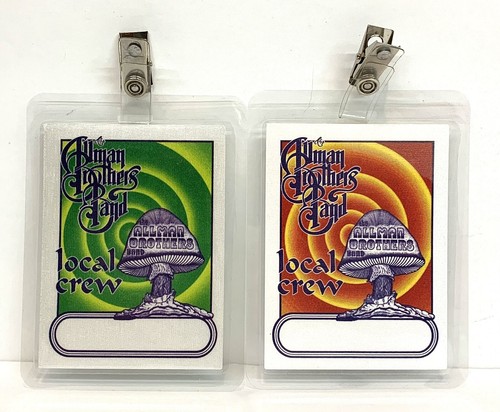 2 - Allman Brothers Band Backstage Passes Local Crew Laminated w/Clip ...