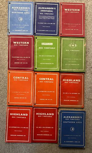 Scottish Bus Group Timetables Bundle (12 items) Various Companies 1951 ...