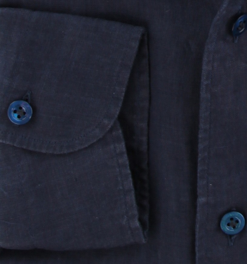 Camicia In Lino Blu Solido Barba Napoli - Extra Slim - (BN916259) | eBay
