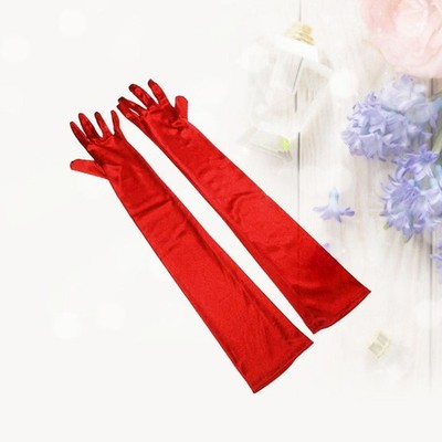 1 Pair Satin Opera Gloves Long Evening Dress Elbow Gloves for Fancy ...