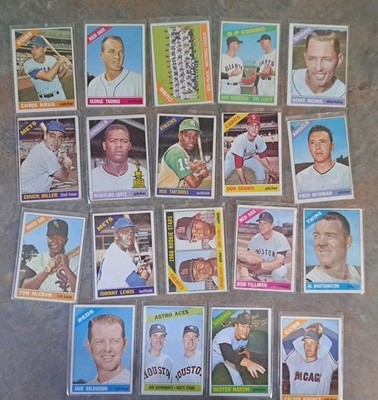 Lot of 94: 1966 Topps Baseball Common Cards MLB Commons Good Condition ...