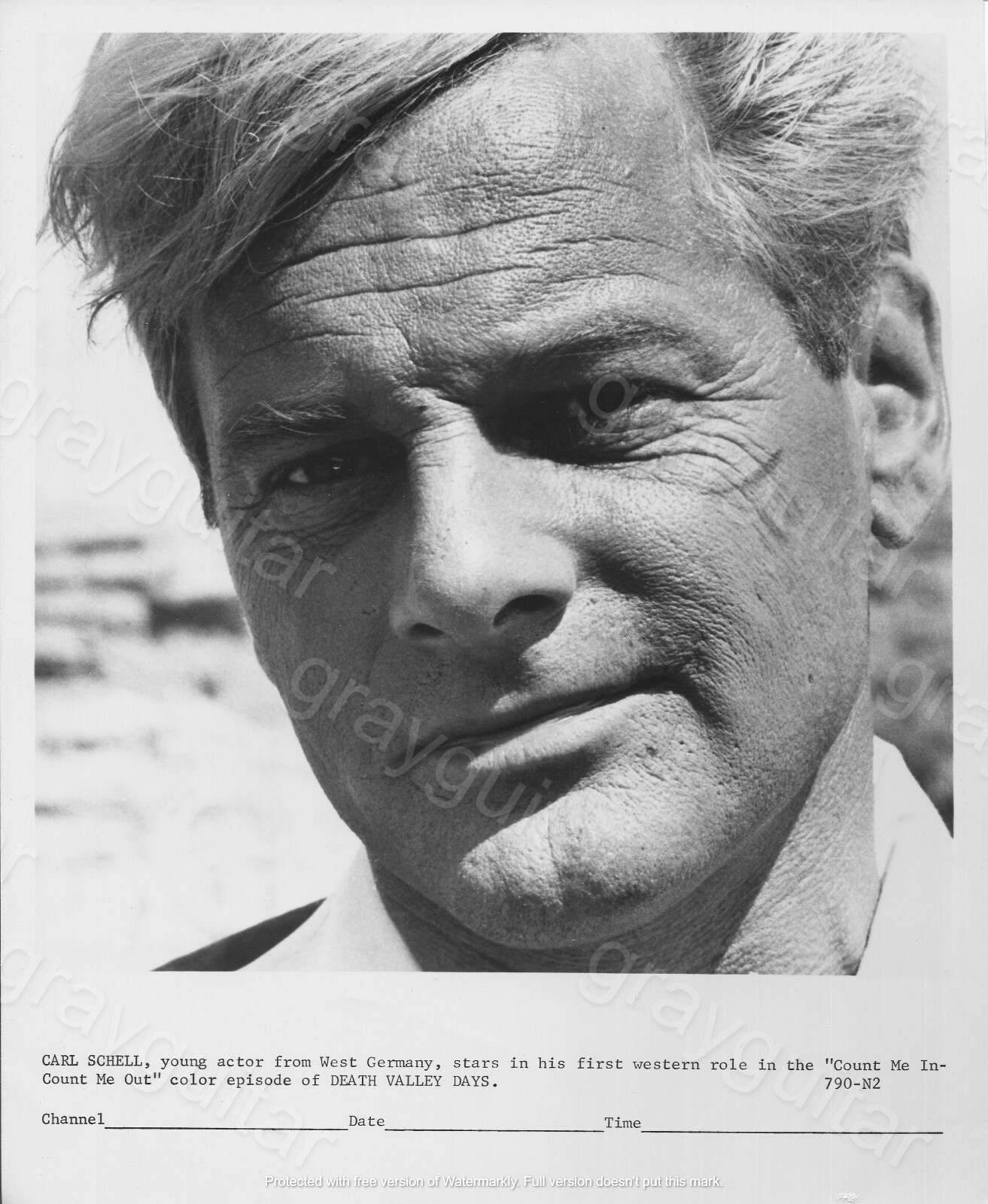 1968 Press Photo of Actor CARL SCHELL in DEATH VALLEY DAYS Vtg 8X10 ...