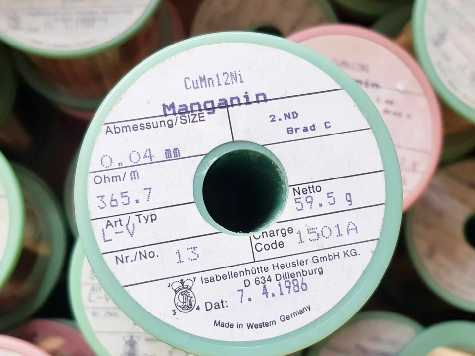 59.5g x 0.04mm E MANGANIN Isabellenhütte Heusler CuMn12Ni Resistance ...