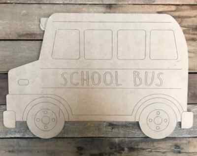 Unfinished DIY Wooden School Bus Cut Out - Paint Your own Decor | eBay