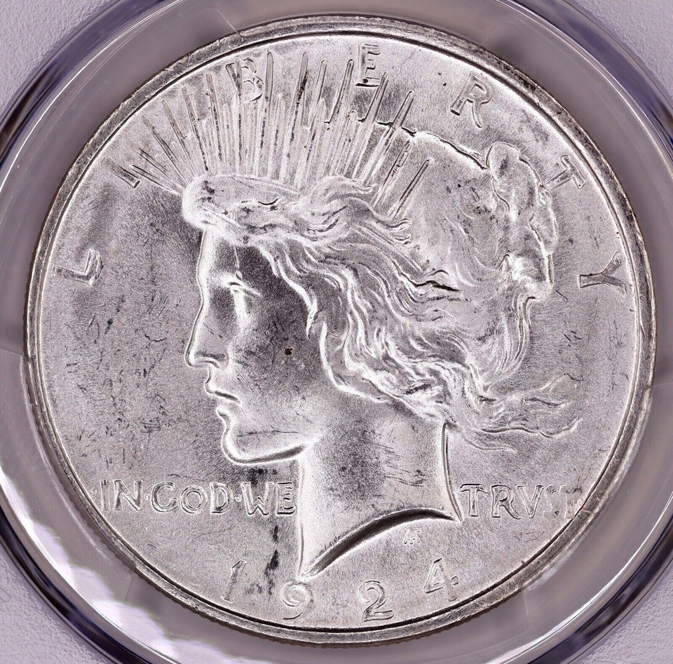 1924-P Peace Silver Dollar PCGS MS64 - Blast White Blazing Luster Fresh ...