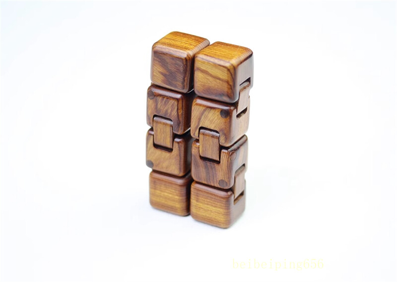 Infinite Flip Magic Cube Desert Ironwood 3D Deform Stress Relief Wooden ...