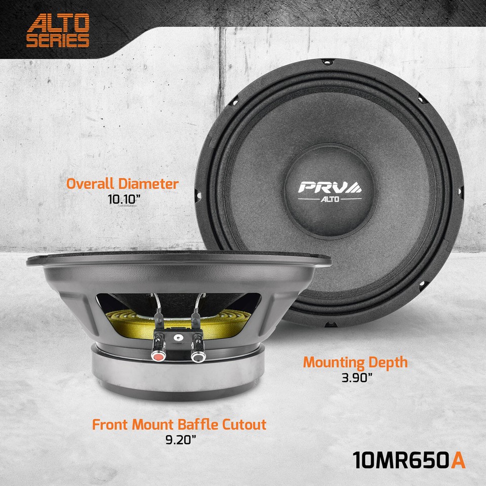 2x PRV Audio 10MR650A Midrange 10" Speaker 8 Ohms 10in PRO Car Audio ...