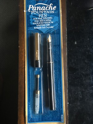 Panache Fountain Pen by Hunt engraved medium nib , refillable ink ...