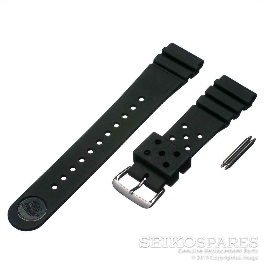 Genuine Seiko Z22 Watch Band for Diver SKX007 SKX009 22mm Black Rubber ...