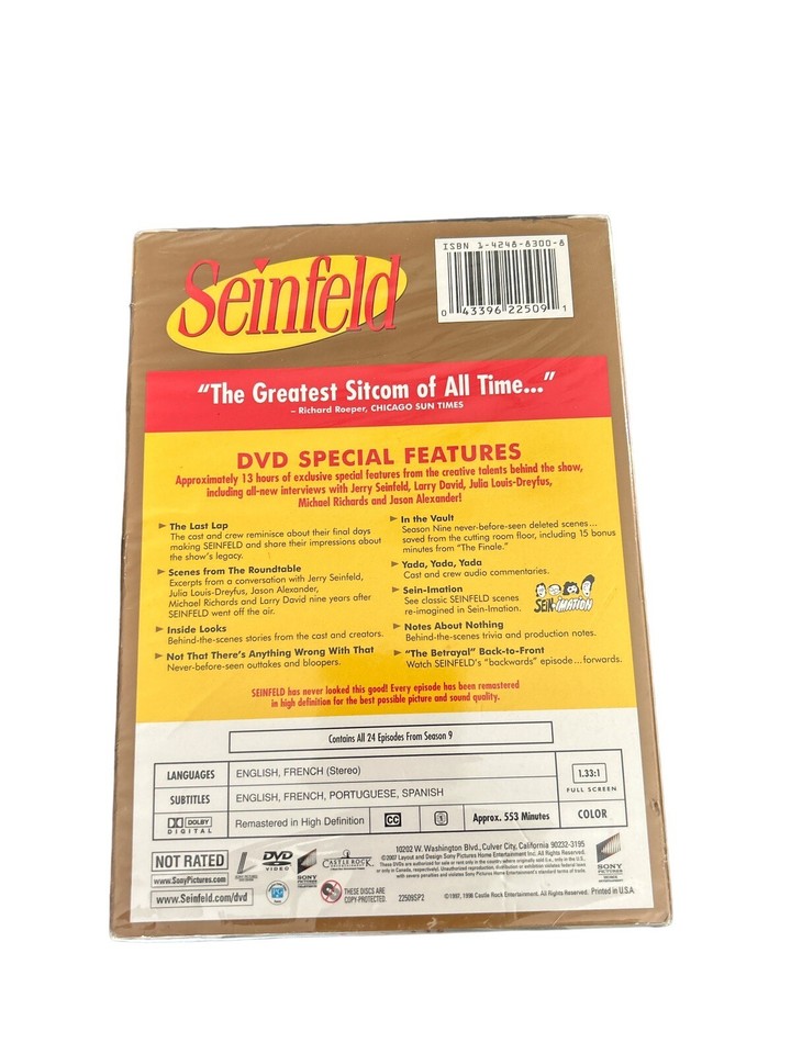 Seinfeld: Season 9 (DVD, 2007, 4-Disc Set) NEW 43396225091| eBay