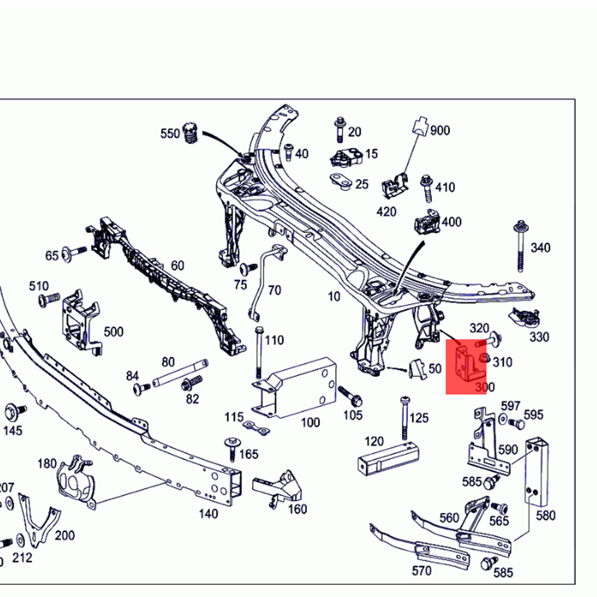 For MERCEDES Radiator Core Support-Upper Tie Bar Front Bracket Left ...