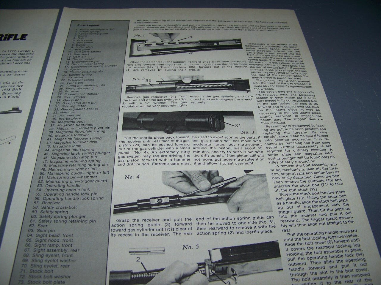 BROWNING BAR HIGH POWER SERIES RIFLE..DETAILS/EXPLODED VIEW (839W) | eBay