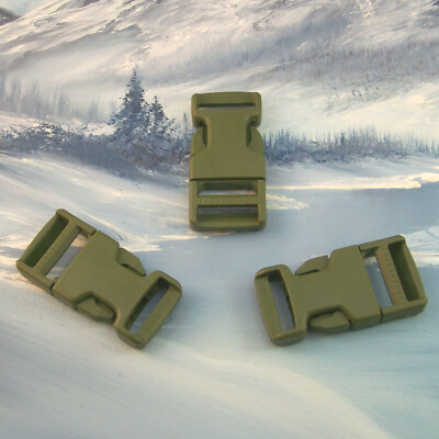 OLIVE DRAB QUICK RELEASE BUCKLE FOR 1" WEBBING ~ OD ~ 3 PACK ~ MIL-SPEC ...