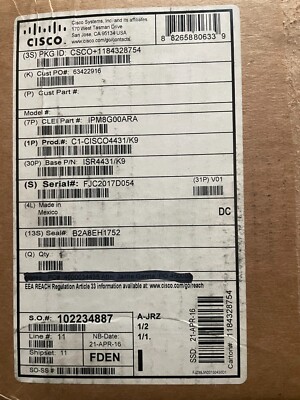 NEW CISCO ISR4431/K9, NIM-4FXS, NIM-4MFT-T1/E1, PVDM4-64, 2x PWR-4430 ...
