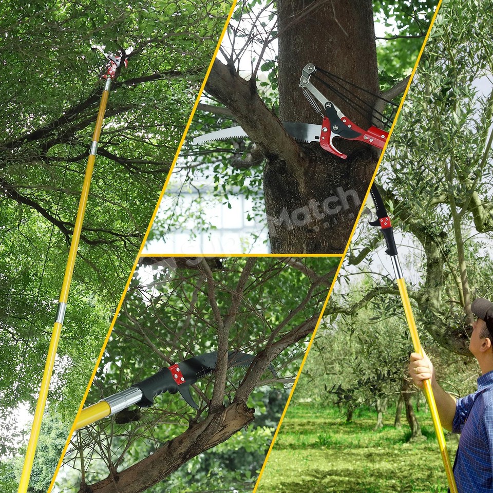 Manual Pole Pruning Saw 8M Tree Trimmer Saw Scissors High Branch Blades ...