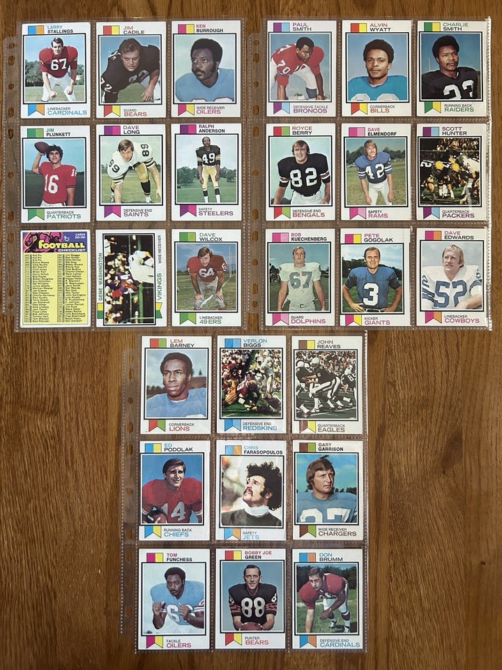 1973 Topps Football Near Complete Set 520/528 And 24/26 Team Checklists ...
