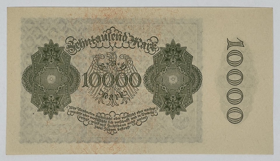 GERMAN VAMPIRE NOTE 1922 10,000 MARK GERMANY "SMALL" Crisp Unc ...