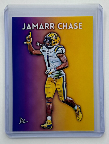 JaMarr Chase Limited Edition Artist Signed LSU Tigers Trading Card 2/10 ...