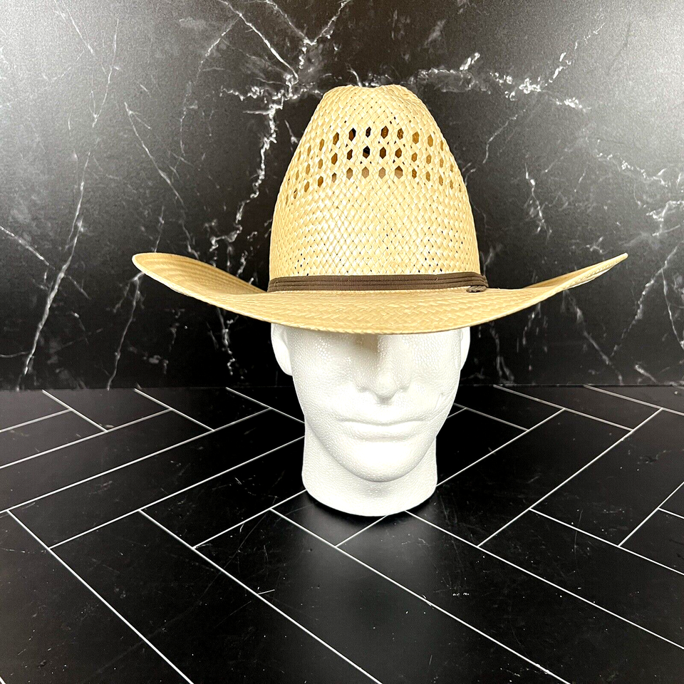 Bandera Western Cowboy Straw Hat Size 7 1/8 Cream Ranch See Video | eBay