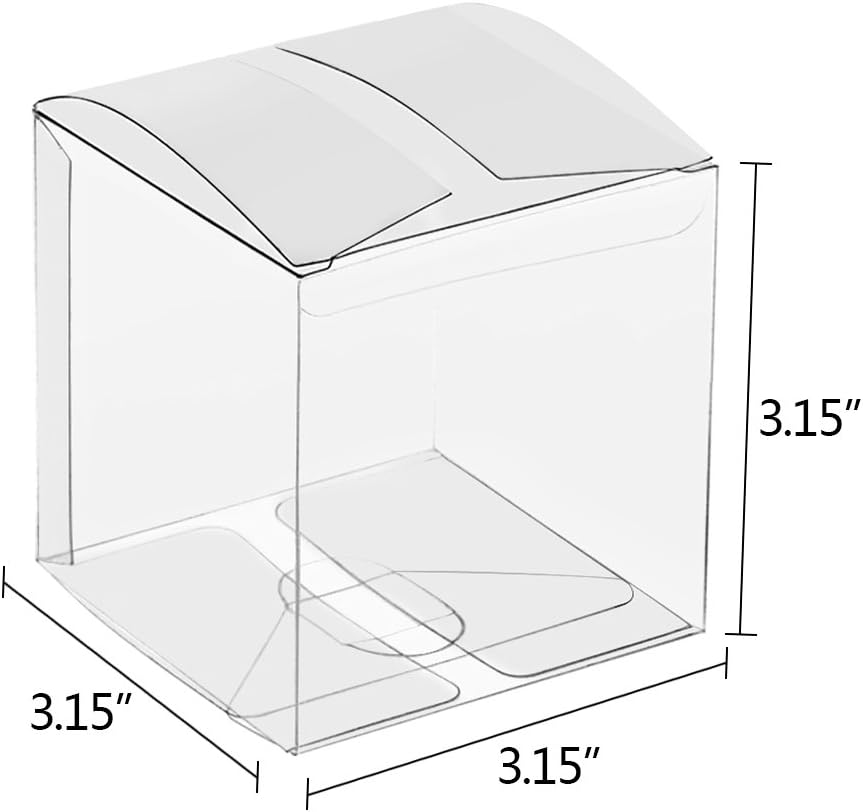 Lucky Monet Clear Gift Boxes 3" x 3" x 3" - 25 Pack, Clear PVC Plastic ...