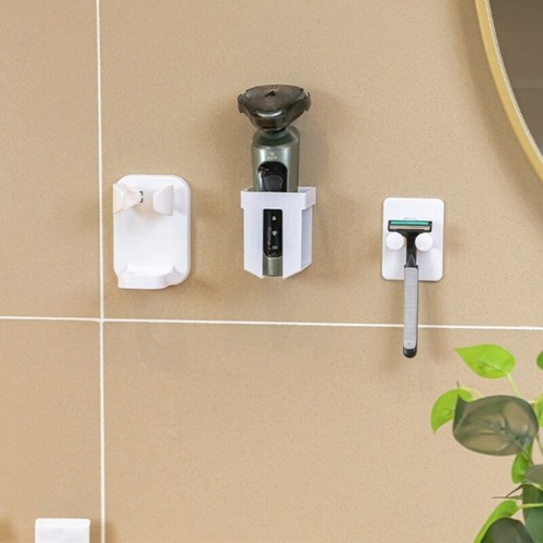 Wall Mounted Shaver Holder Plastic Rack Space Saving Shaver Storage ...